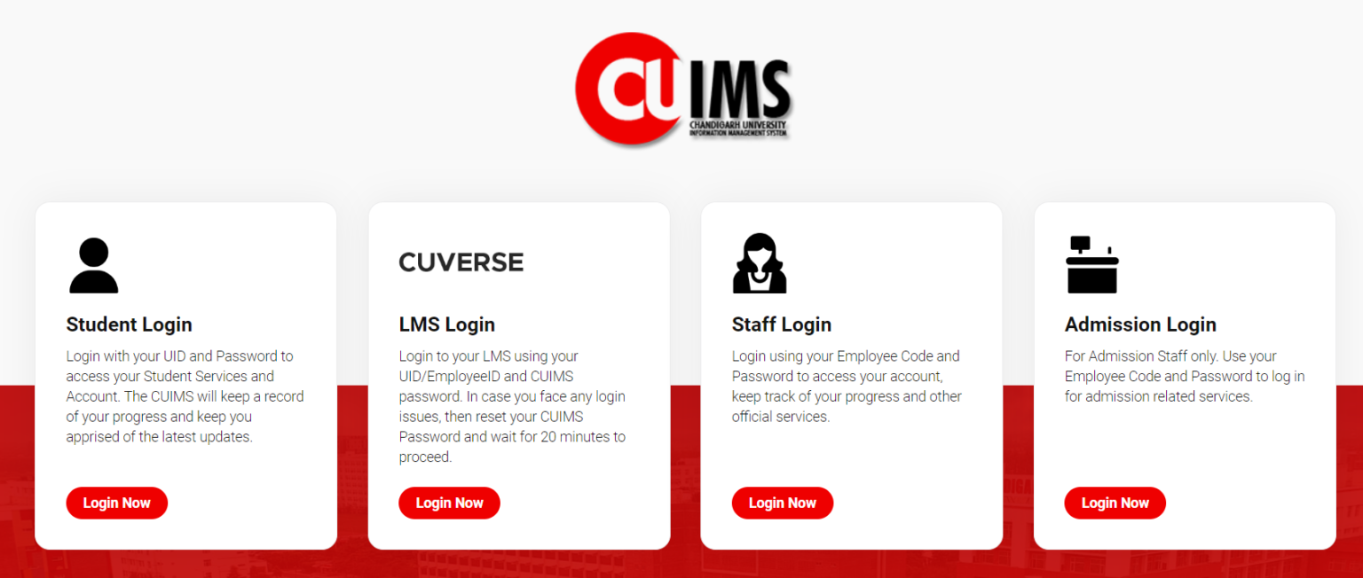 CUIMS: Chandigarh University Login Process, Student Admission ...
